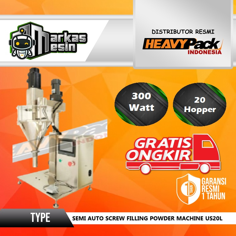 Jual Mesin Pengisi Bubuk US20L HEAVYPACK Semi Auto Screw Filling Powder ...
