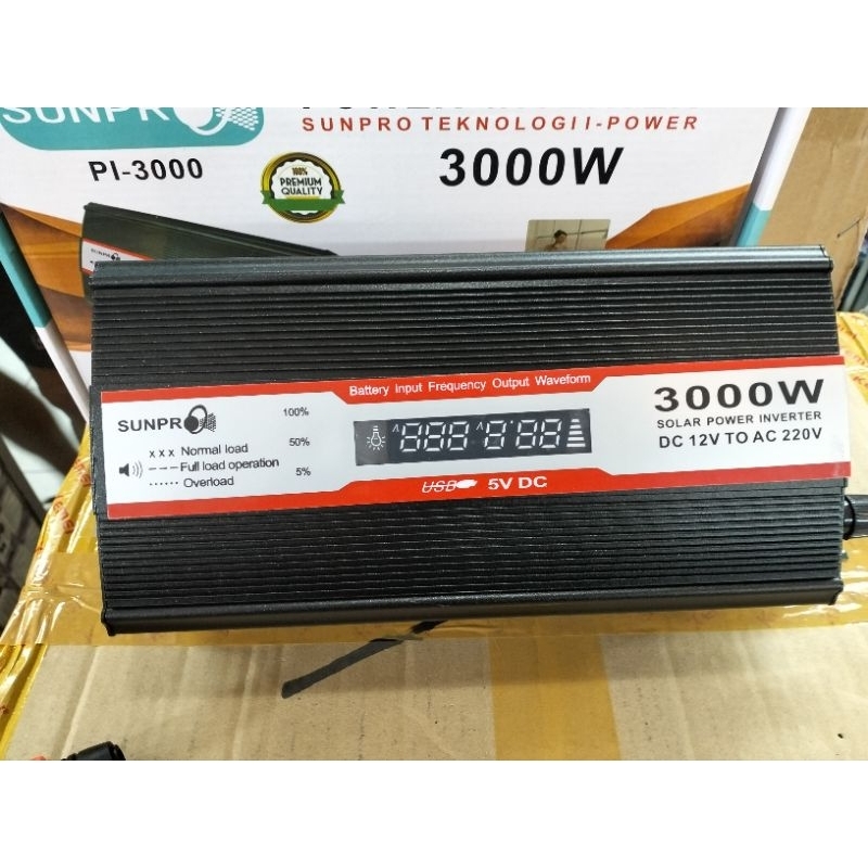 Jual Power inverter sunpro 3000 Watt Digital LED 12V To AC 220V 3000W | Shopee Indonesia