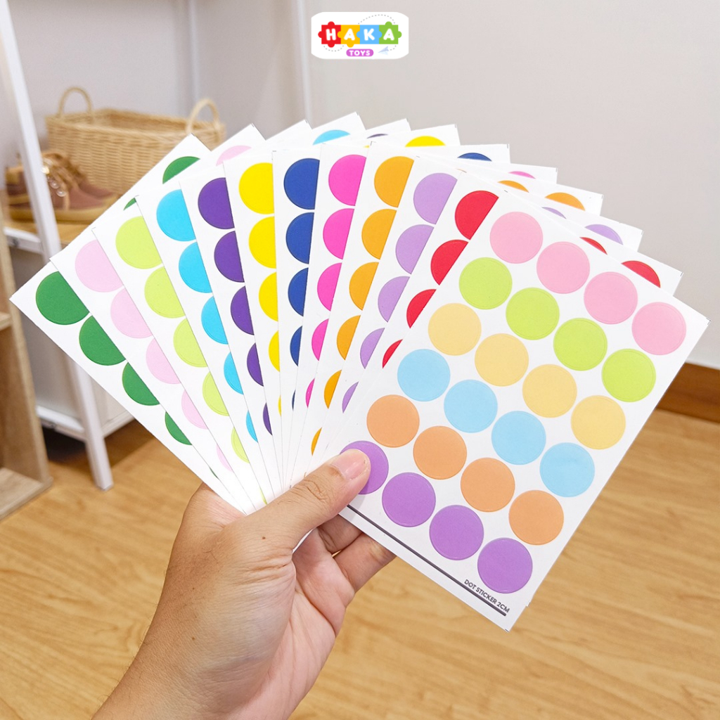 Jual Sticker Bulat Dot 2 cm / Stiker Bulat Warna Premium 20 mm ...