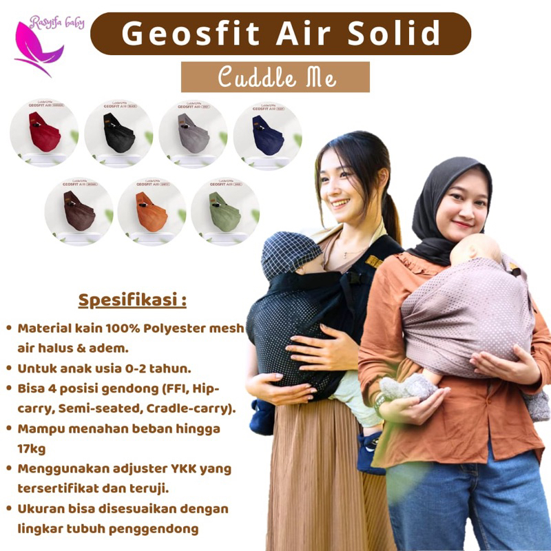 Jual Geosfit Air Cuddleme Polos Solid gendongan bayi anak Geos ...