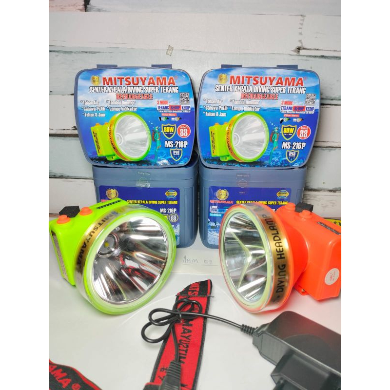 Jual Senter Kepala Selam Mitsuyama 80 Watt MS-216 Cahaya Putih | Shopee ...