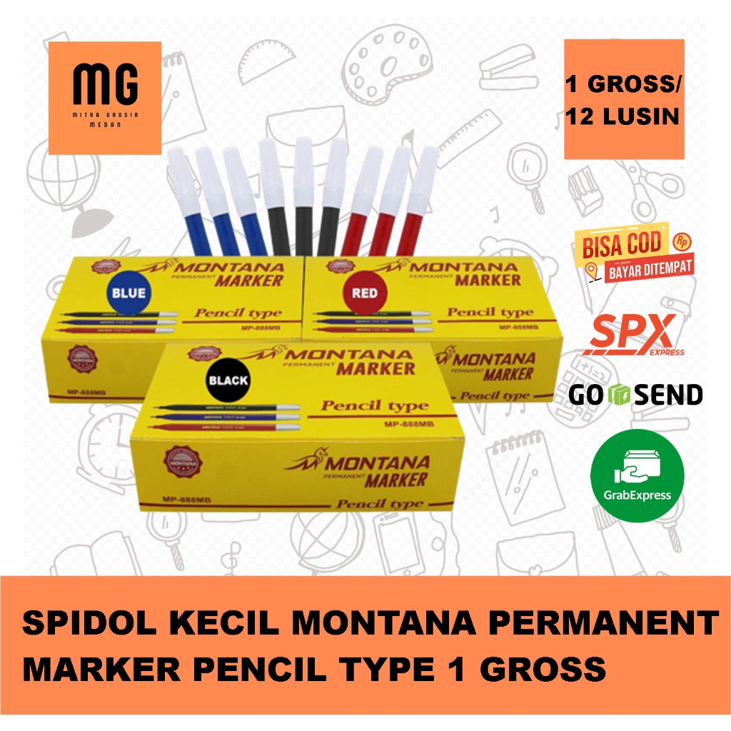 Jual Montana Spidol Marker Permanent Kecil Box/ Spidol Permanent / MP ...