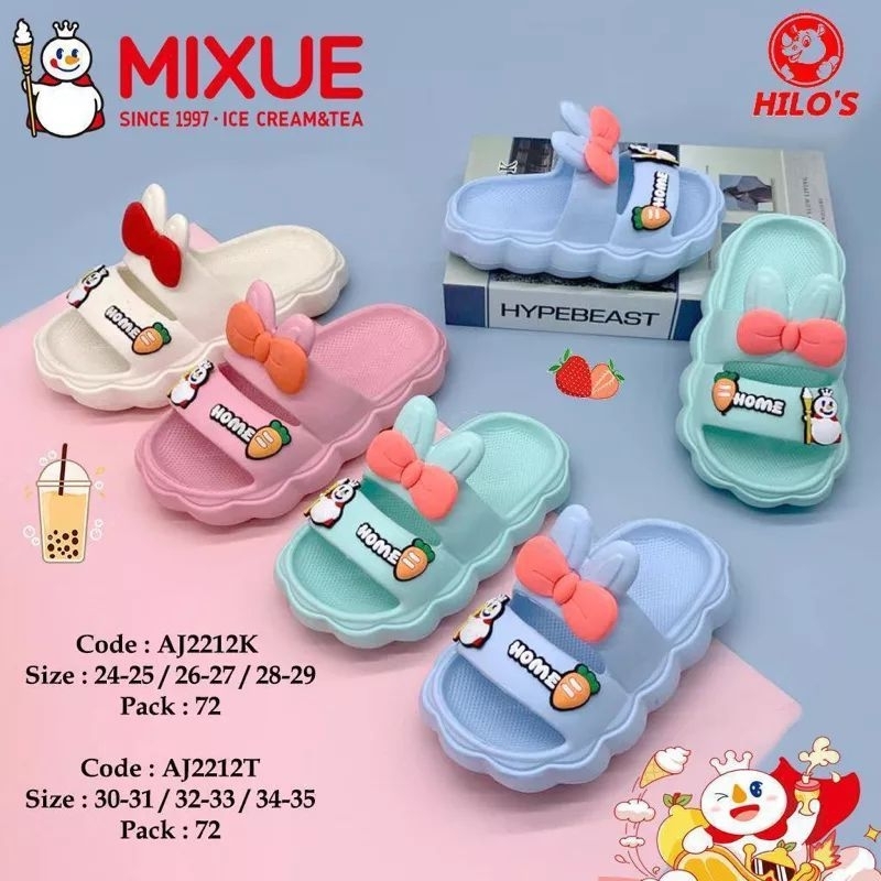Jual sendal slop anak rabbit karakter mixue, sendal anak, sendal model ...