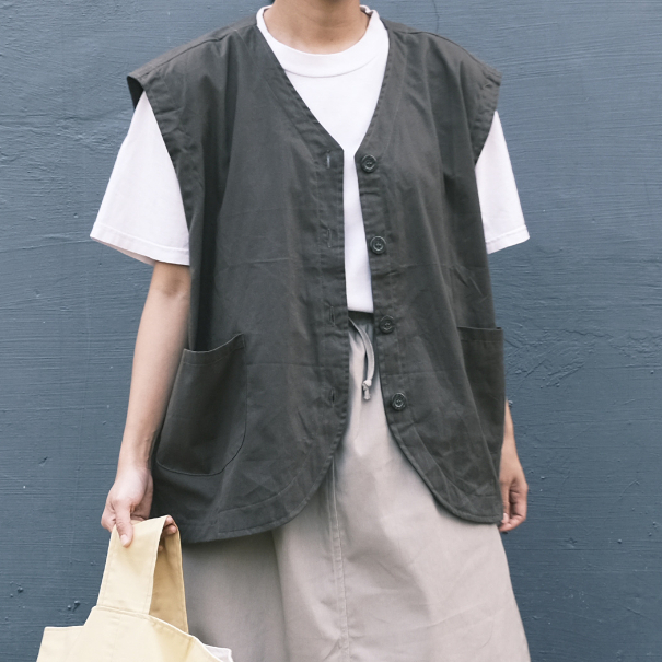 Jual MARIN Cotton Vest Rompi Wanita Katun Boxy Fits | Shopee Indonesia