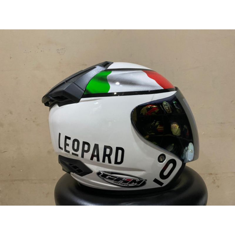 Jual HELM HALF FACE DEWASA, MAX LEOPARD MOTIF,HELM SNI,BAHAN ABS ASLI ...