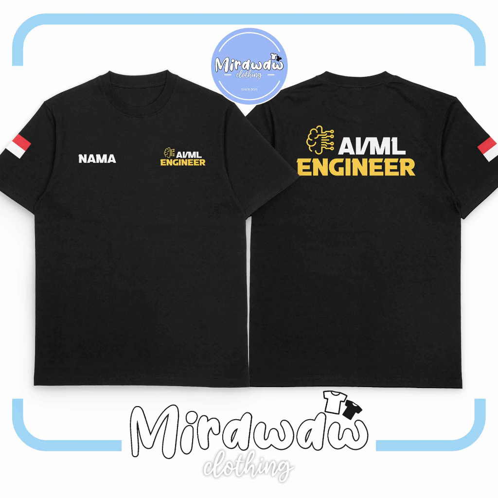 Jual Kaos Baju AI ML Engineer Gratis Nama Kamu Kaos Distro | Shopee ...