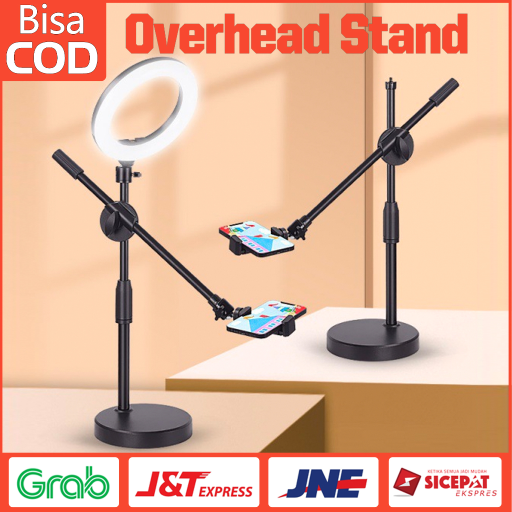 Jual Overhead Phone Stand + Led Lampu 10Inch Stand Holder Phone Holder ...