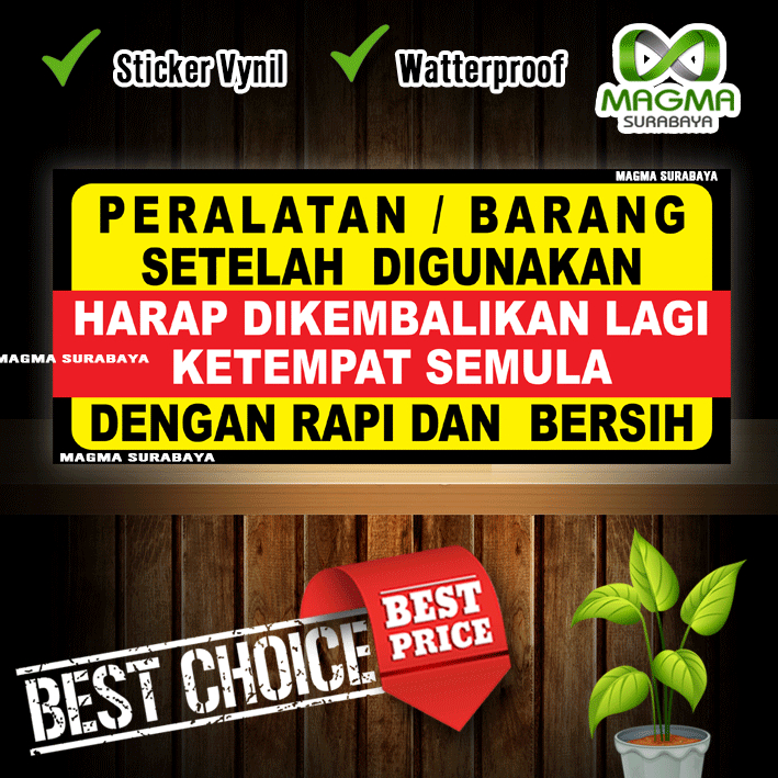 Jual Peralatan atau barang setelah pakai harap kembalikan lagi seperti ...