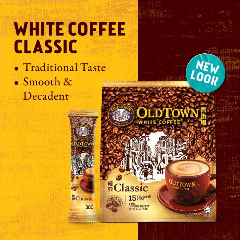 Jual OLDTOWN 3in1 Classic White Coffee Malaysia (38g x 15 sachet) | Shopee Indonesia