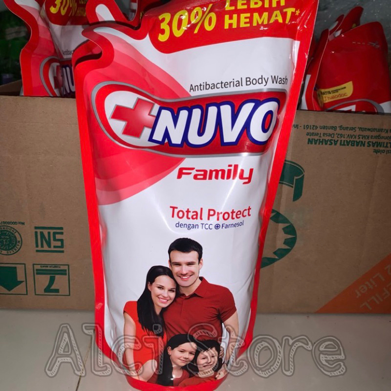 Jual SABUN NUVO Family Sabun Mandi Cair Merah Pouch 825ML | Shopee ...