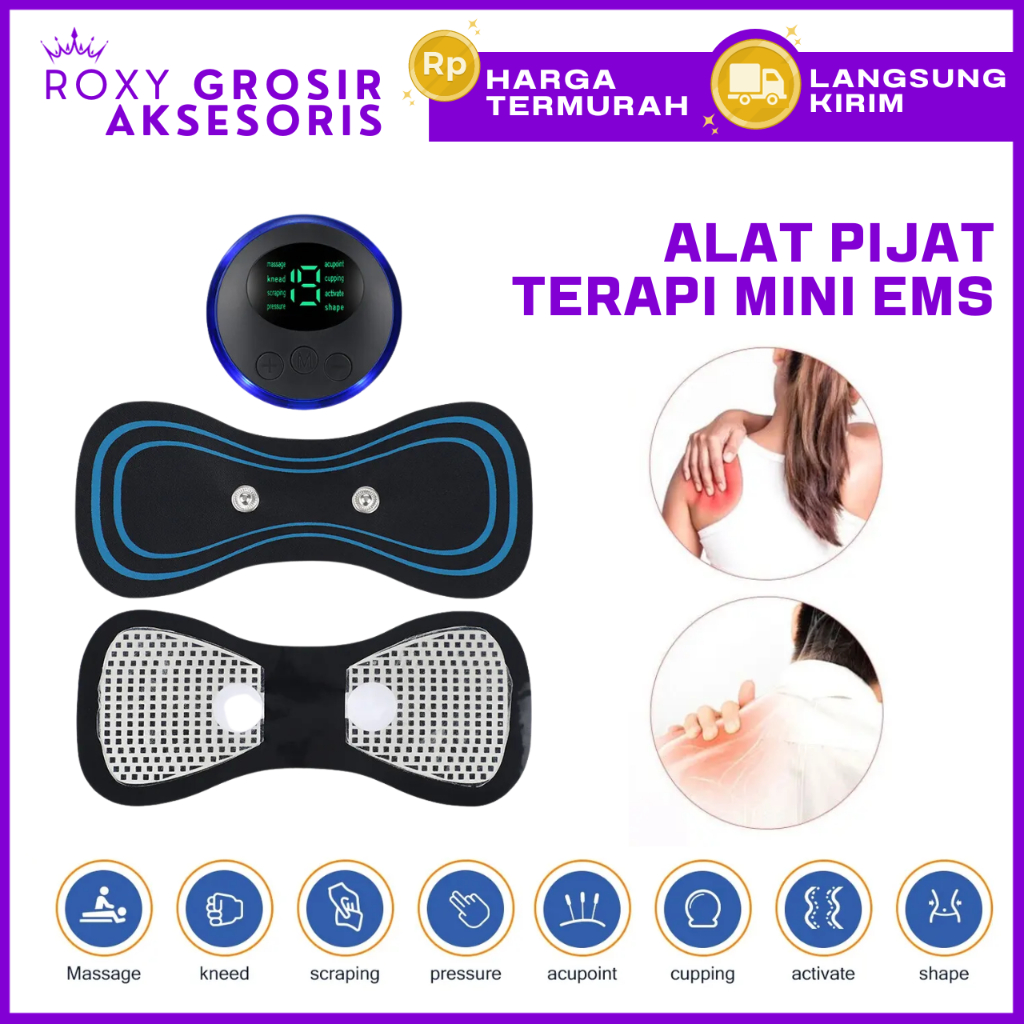 Jual Alat Pijat Leher Terapi Elektrik Mini Pad Mad EMS Massager ...