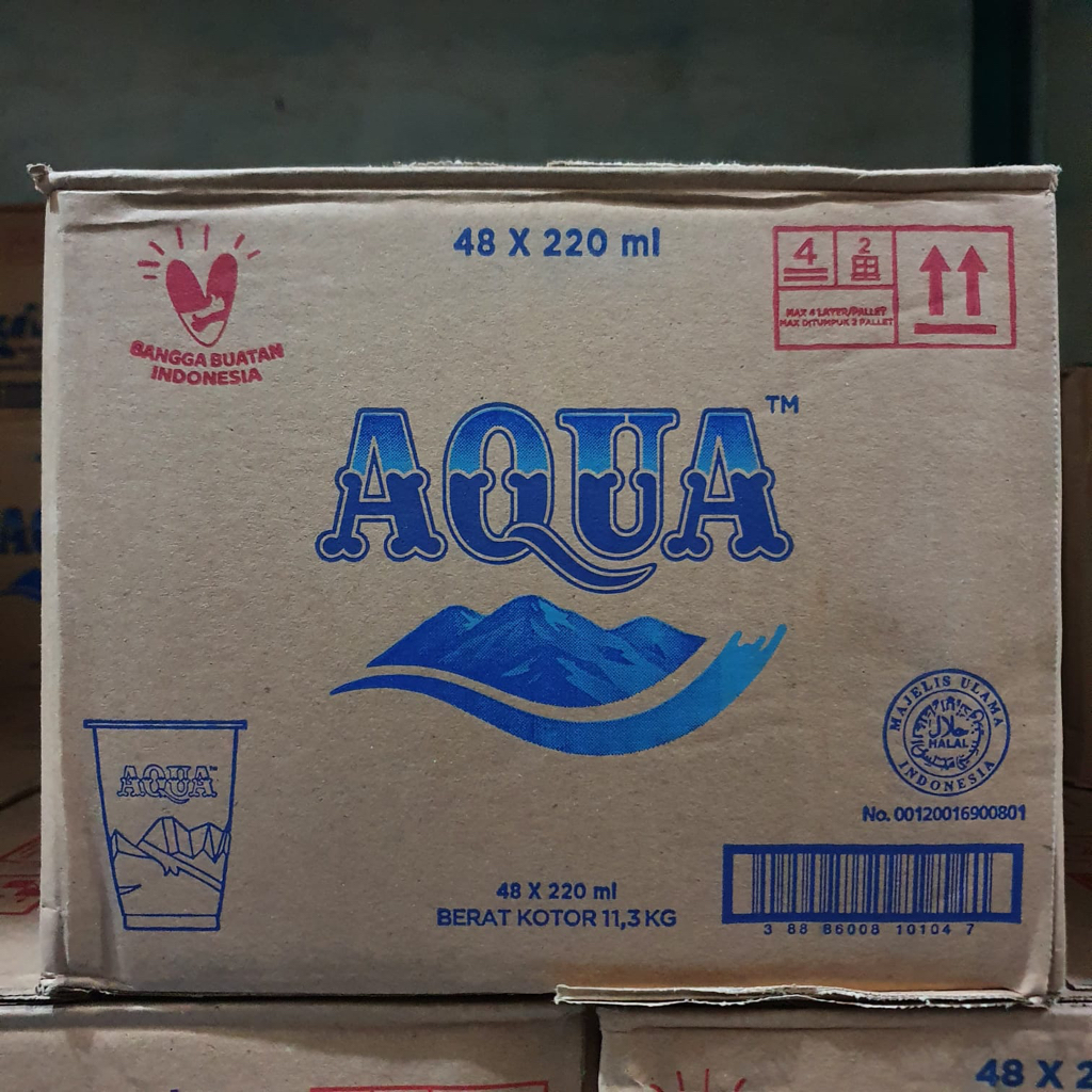 Jual AQUA CUP / AQUA GELAS 1 DUS / 1 KARTON (48x220ml) | Shopee Indonesia