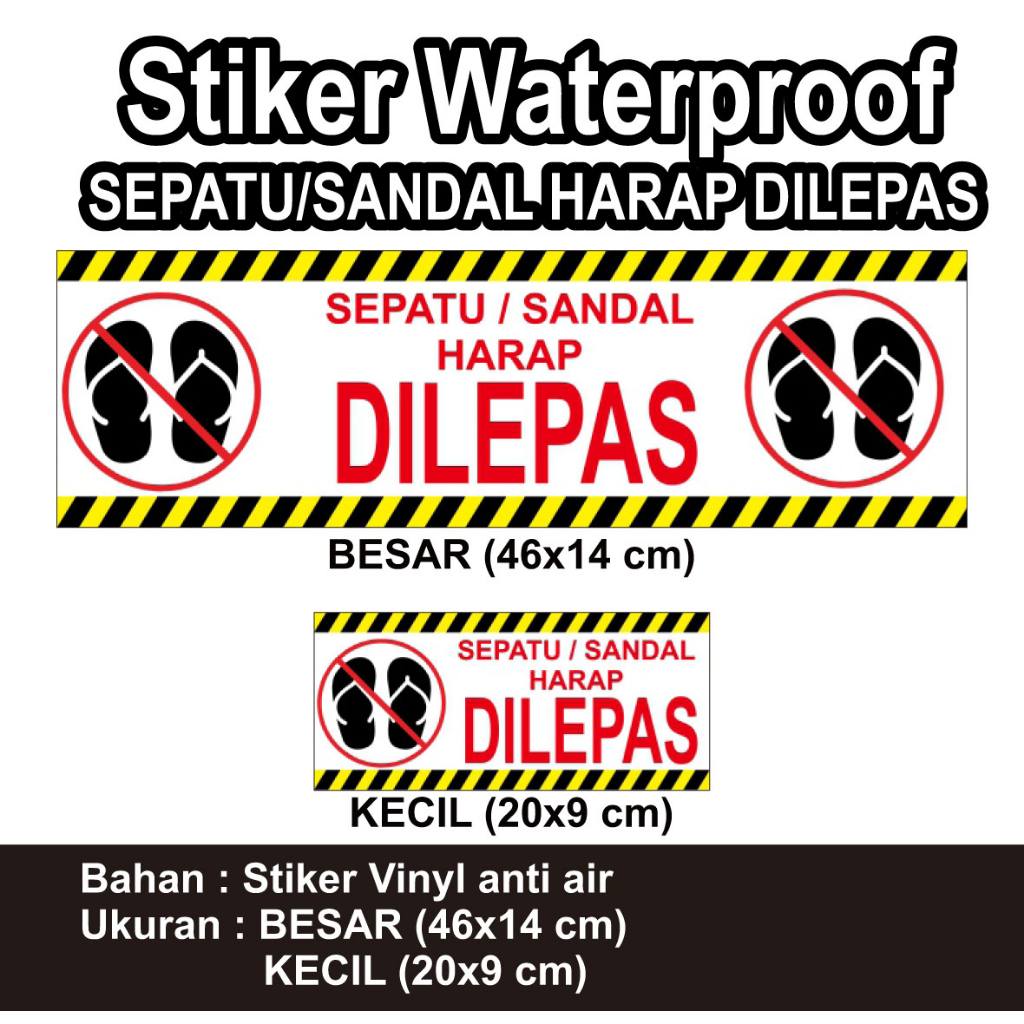 Jual Stiker Waterproof SEPATU/SANDAL HARAP DILEPAS | Shopee Indonesia