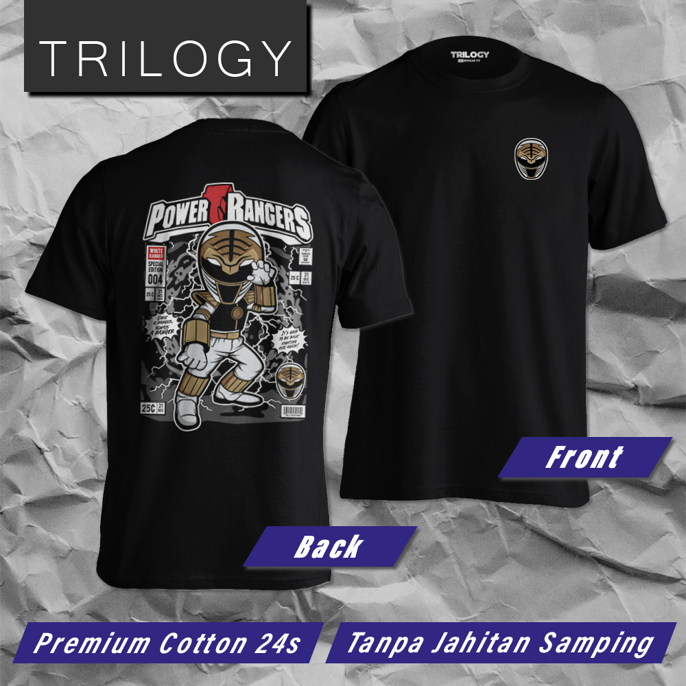 Jual TRILOGY TRF 0228 - Kaos Power Rangers - White Ranger - Kaos ...
