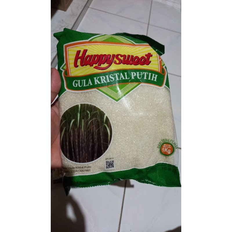 Jual gula kemasan Happy sweet/gula 1kg/gura premium | Shopee Indonesia