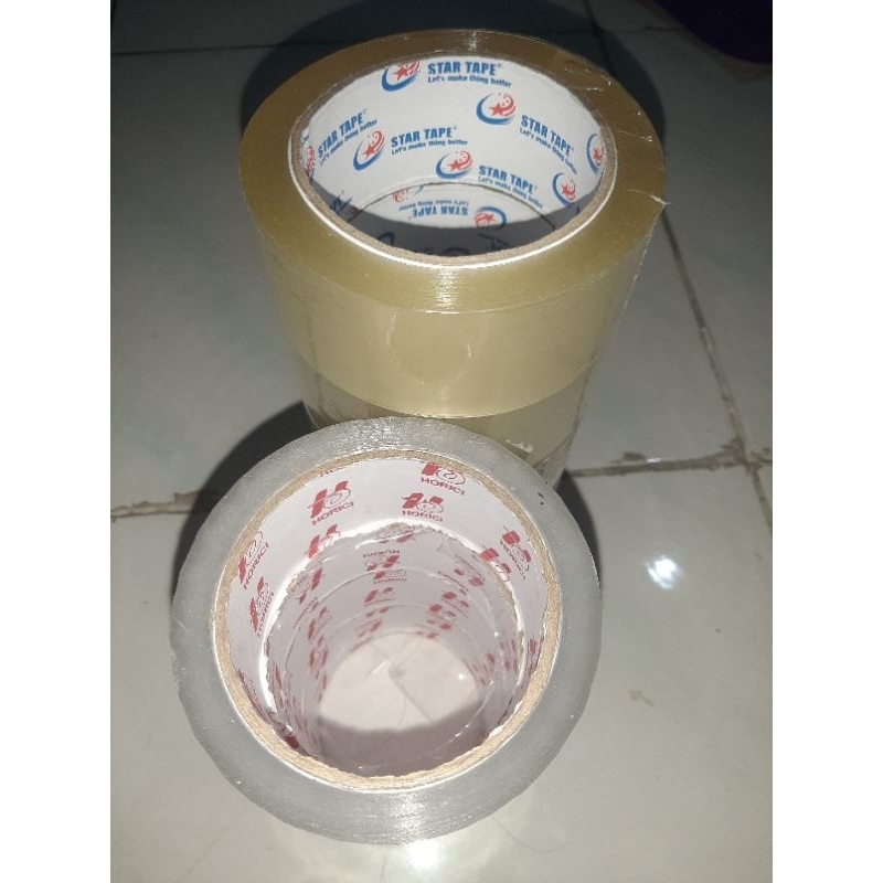 Jual Lakban isolasi besar bening putih murah. merk acak random | Shopee ...