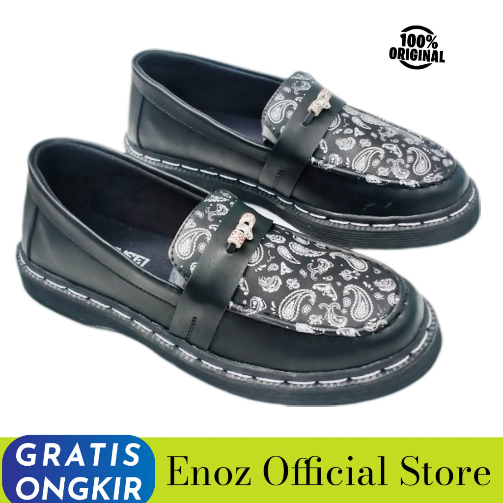 Jual Enoz Skull Etnic Sepatu Pantofel Formal Pria Hitam Original ...