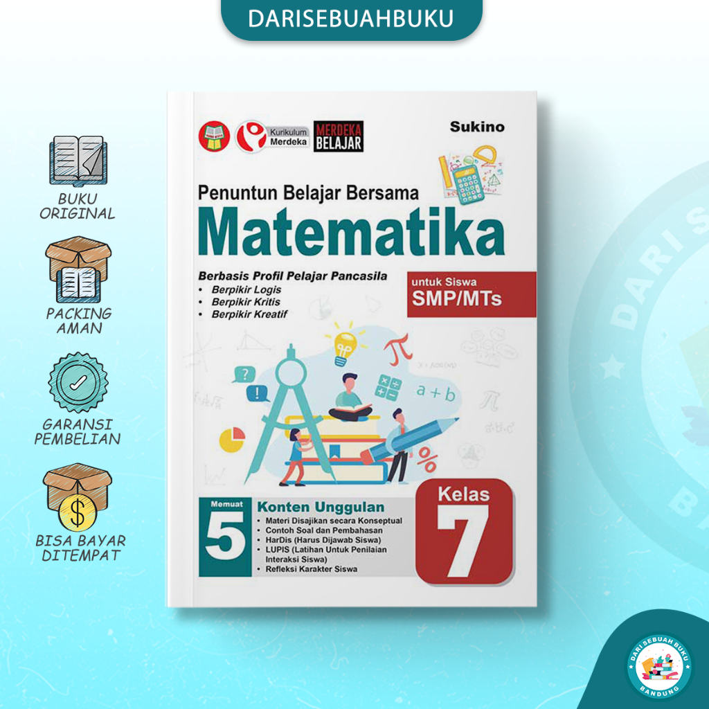 Jual Buku PENUNTUN BELAJAR - MATEMATIKA SMP/MTs Kelas 7 - SUKINO - Kurikulum MERDEKA - Buku ...