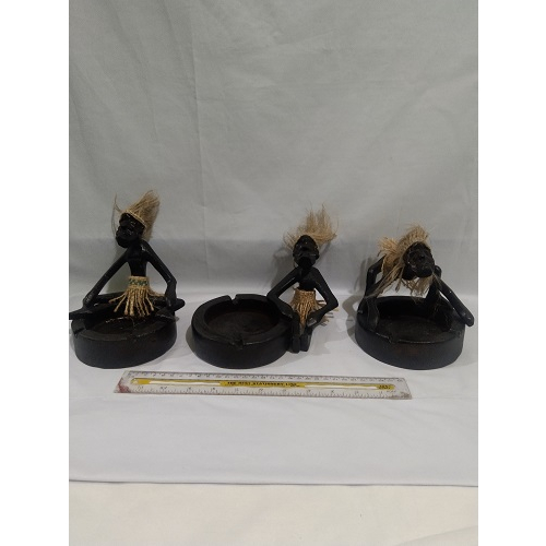 Jual Asbak / Tempat Abu Variasi Patung Suku Asmat Bahan Kayu Antik dan ...