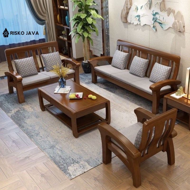 Jual RISKO JAVA - Kursi Tamu Jati Minimalis / Meja Tamu Jati Jepara | BHAGAWANTA | Shopee Indonesia