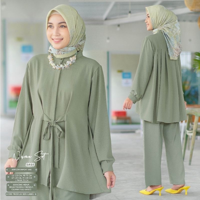 Jual Nisma One Set Premium | Setelan Crinkle Airflow | Shopee Indonesia