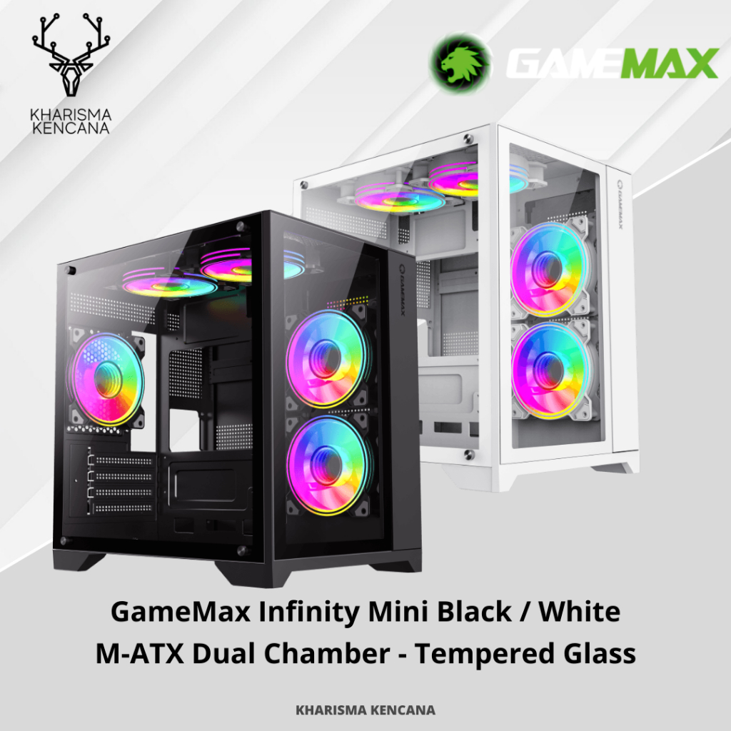 Jual CASING GameMax Infinity Mini M-ATX Dual Chamber - Tempered Glas ...