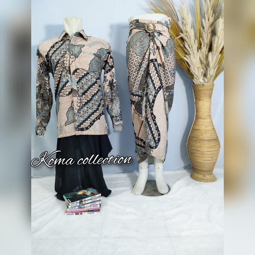 Jual COD _Baju Couple Kemeja Batik pria dan Rok Lilit Motif Pakis Coksu ...