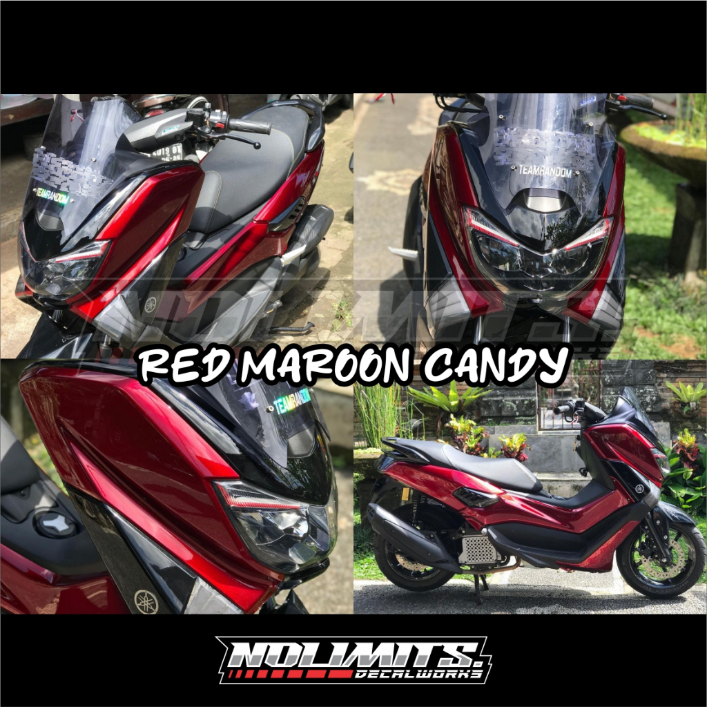 Jual DECAL POLOS NMAX NEW & OLD WARNA MAROON/DARK RED CANDY FULL BODY ...