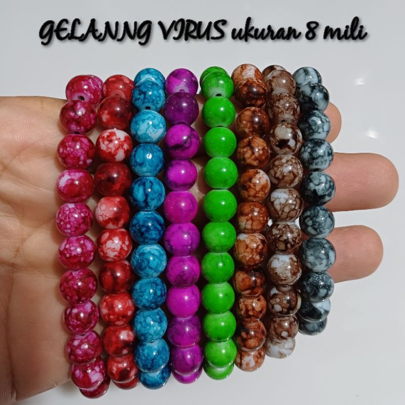 Jual Gelang Batu Virus Karet Ukuran 8mm, 10mm | Shopee Indonesia
