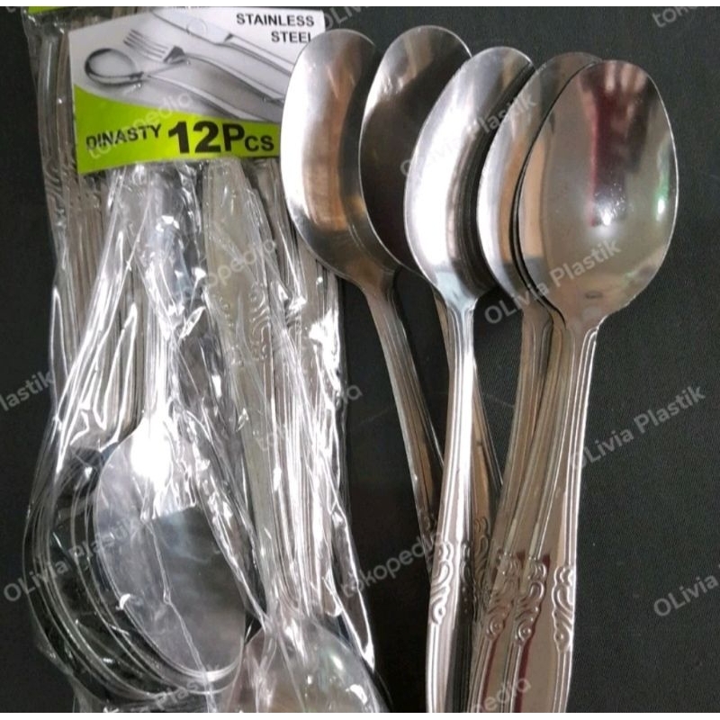 Jual Sendok Makan Stainless Steel Murah Isi 12pcs | Shopee Indonesia