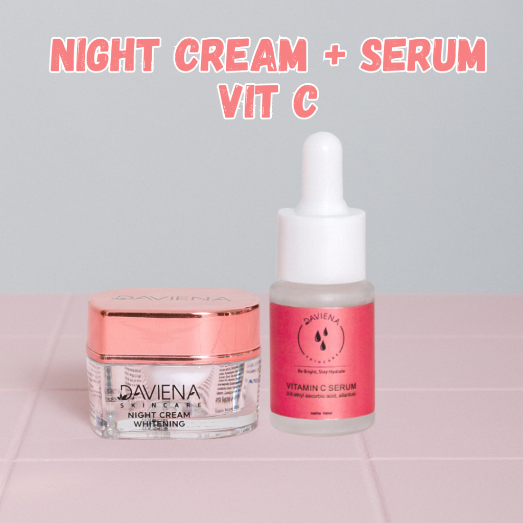 Jual PAKET DUO GLOWING SERIES | NIGHT CREAM DAN SERUM VIT-C | DAVIENA ...