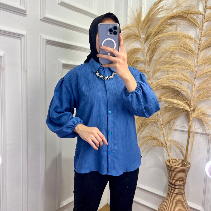 Jual Malika Blouse Warna Baru Kemeja Atasan Wanita Beby Crush baju ...
