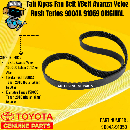 Jual Tali Kipas Fan Belt VBelt Avanza Veloz Rush Terios 9004A-91059 ORIGINAL | Shopee Indonesia