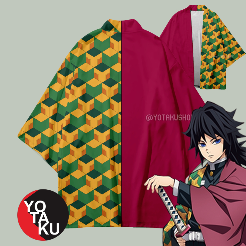 Jual Haori Cardigan Anime Demon Slayer Giyu Tomioka Kostum Cosplay ...