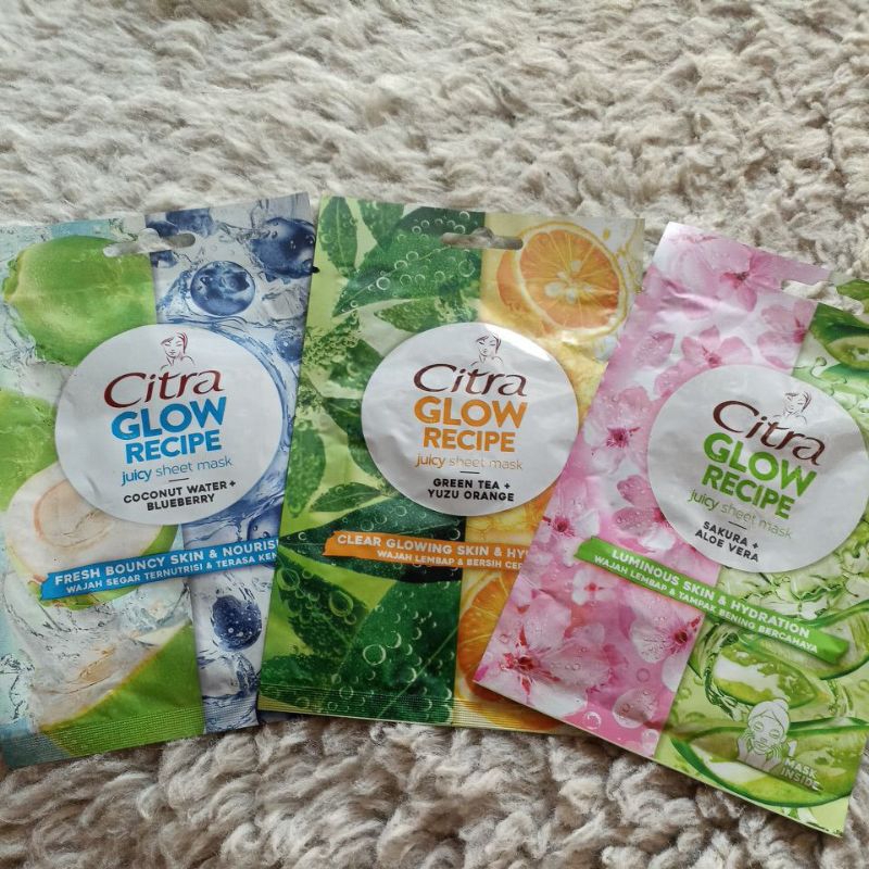 Jual Citra Glow Recipe juicy sheet mask 25g / masker wajah citra 25g ...