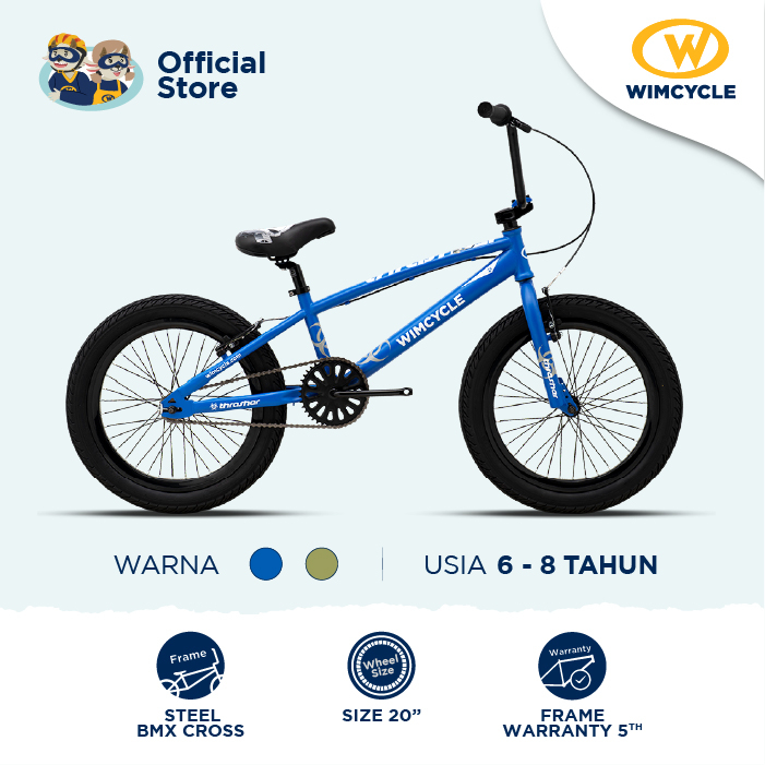 Jual Wimcycle Sepeda Anak BMX Thrasher 20 - Blue | Shopee Indonesia