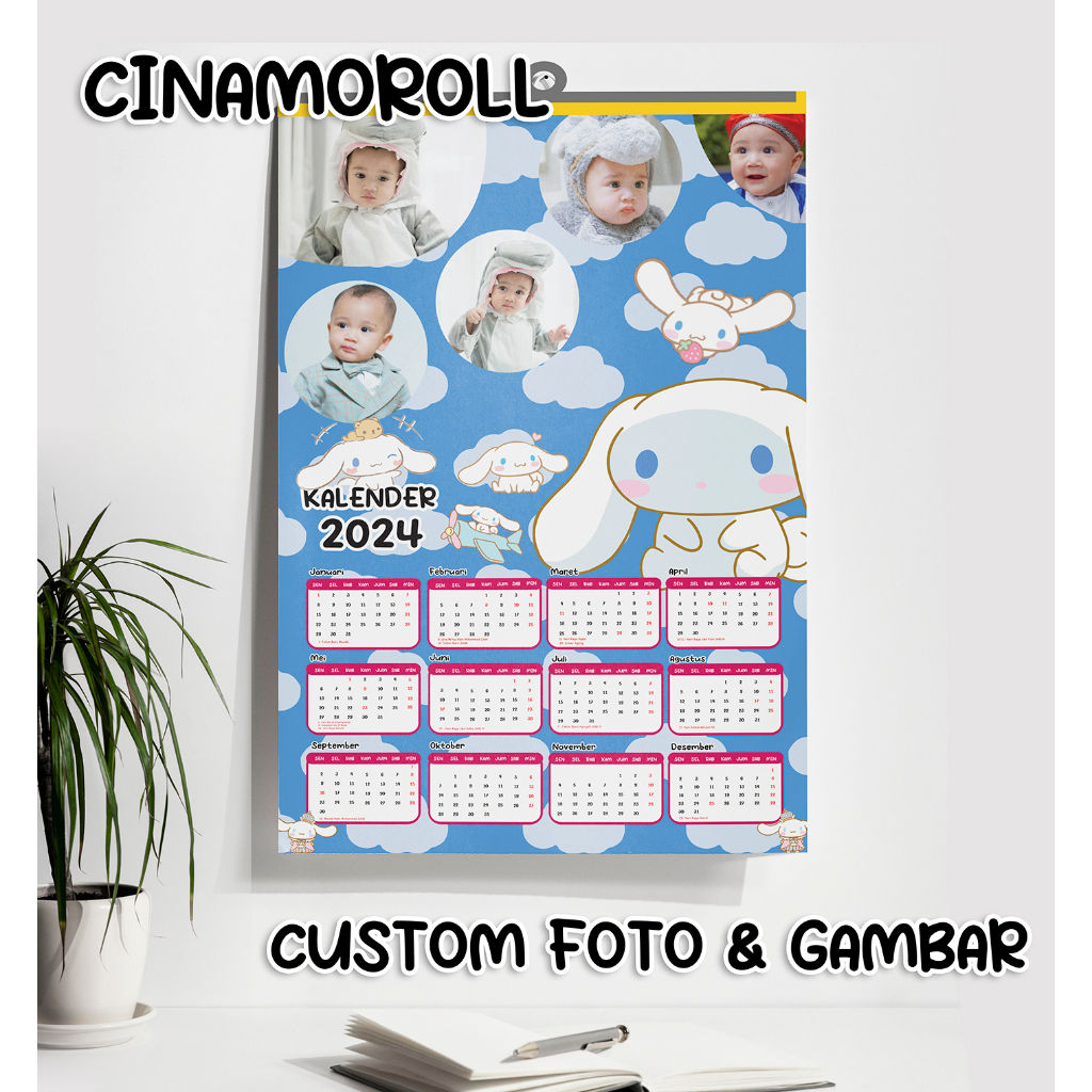 Jual Cetak Kalender Dinding 2025 Custom Foto Bahan AC260 1 Tahun ...