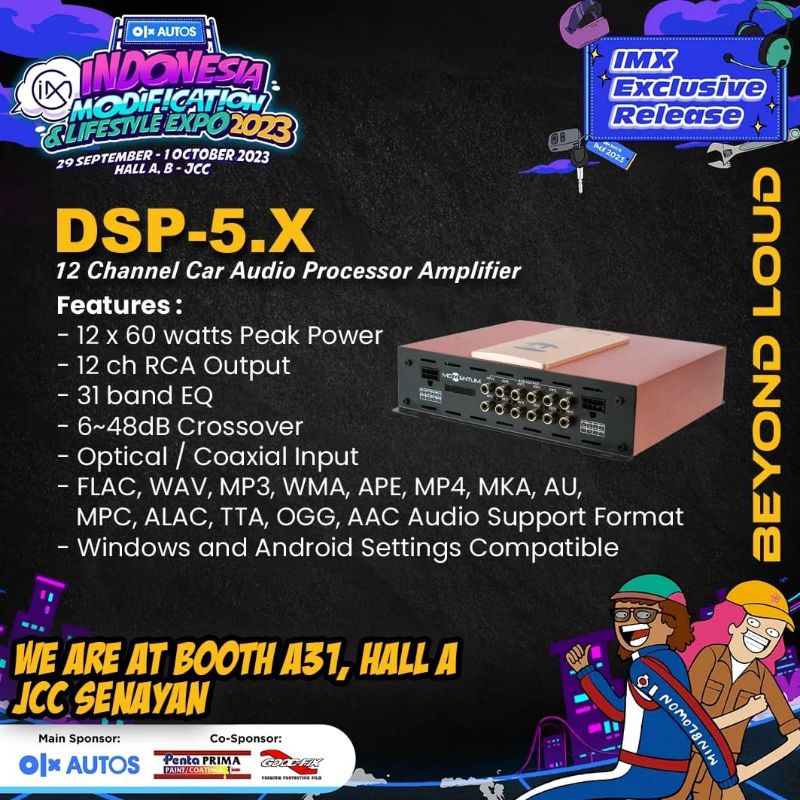 Jual power processor dsp mobil 12ch + controller momentum five x ...