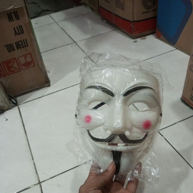 Jual Topeng Anymous topeng hacker bahan plastik dijamin aman | Shopee ...