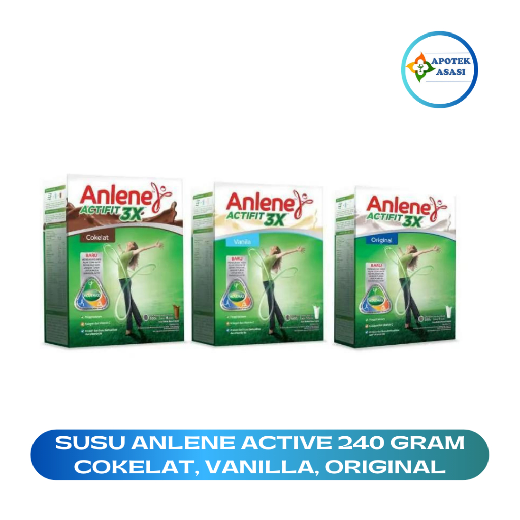 Jual Anlene Actifit 3x Susu Bubuk Dewasa Original, Vanilla, Cokelat ...