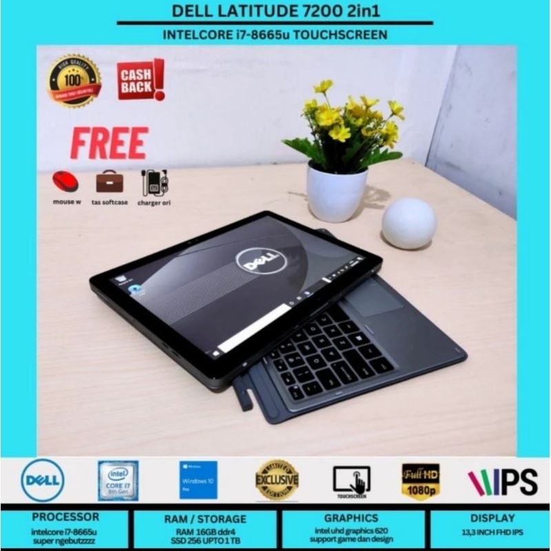 Jual DELL LATITUDE 7200 2 IN 1 I7 - 8665U / 16GB RAM LPDDR3 / 1000 GB ...