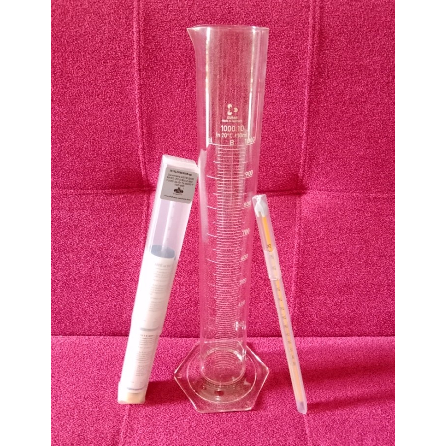 Jual Set Hydrometer ASTM Bio Solar plus Gelas Ukur Duran 1L Dan Glass ...