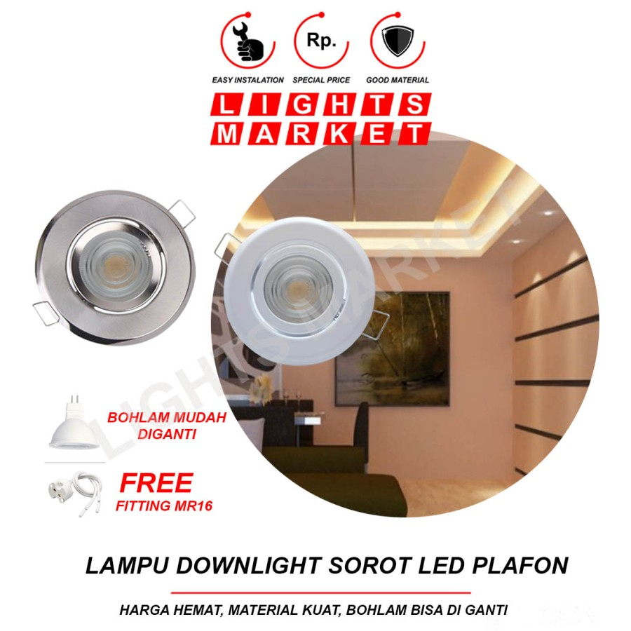 Jual Lampu Downlight Sorot LED Plafon 3W 5W 7W Bohlam Spotlight 3/5/7 Watt | Shopee Indonesia