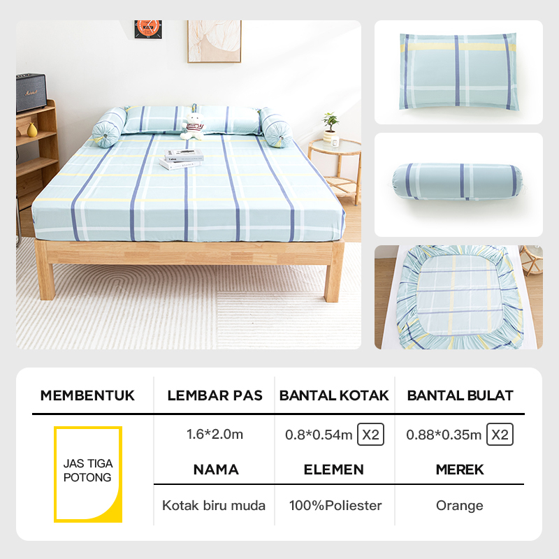 Jual Sprei Kasur Kamar Tidur Lembut Motif Kotak Aesthetic Seprai Ukuran ...