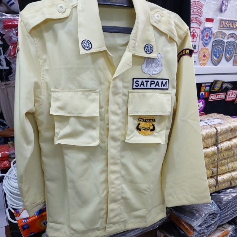 Jual SERAGAM KREM SATPAM TERBARU*#PDH,PDL,KAOS DALAMAN,KAOS KERAH*#BAHAN DRILL | Shopee Indonesia