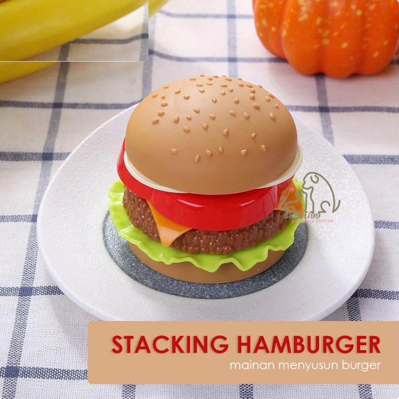 Jual Mainan Anak Murah Stacking Hamburger Menyusun Burger | Shopee ...