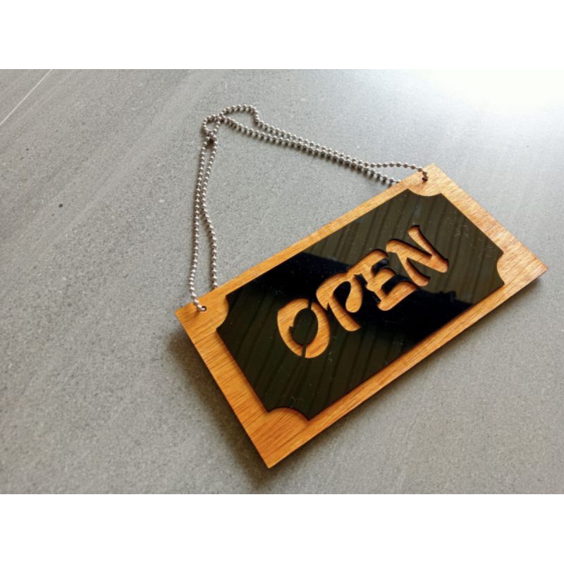 Jual SignBoard Open/Close Akrilik kayu Gantung | Shopee Indonesia