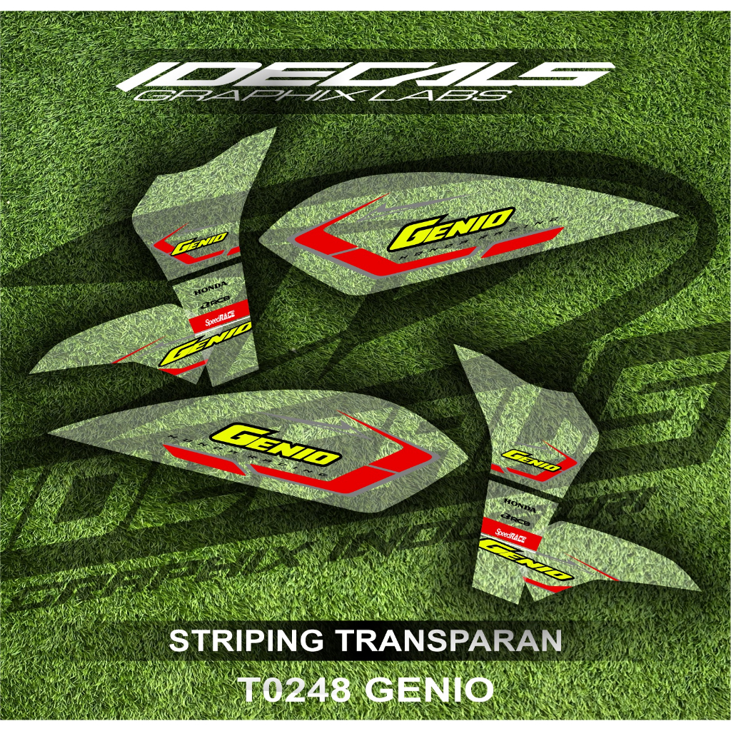 Jual t0248 sticker striping transparan motor genio list variasi bebas ...