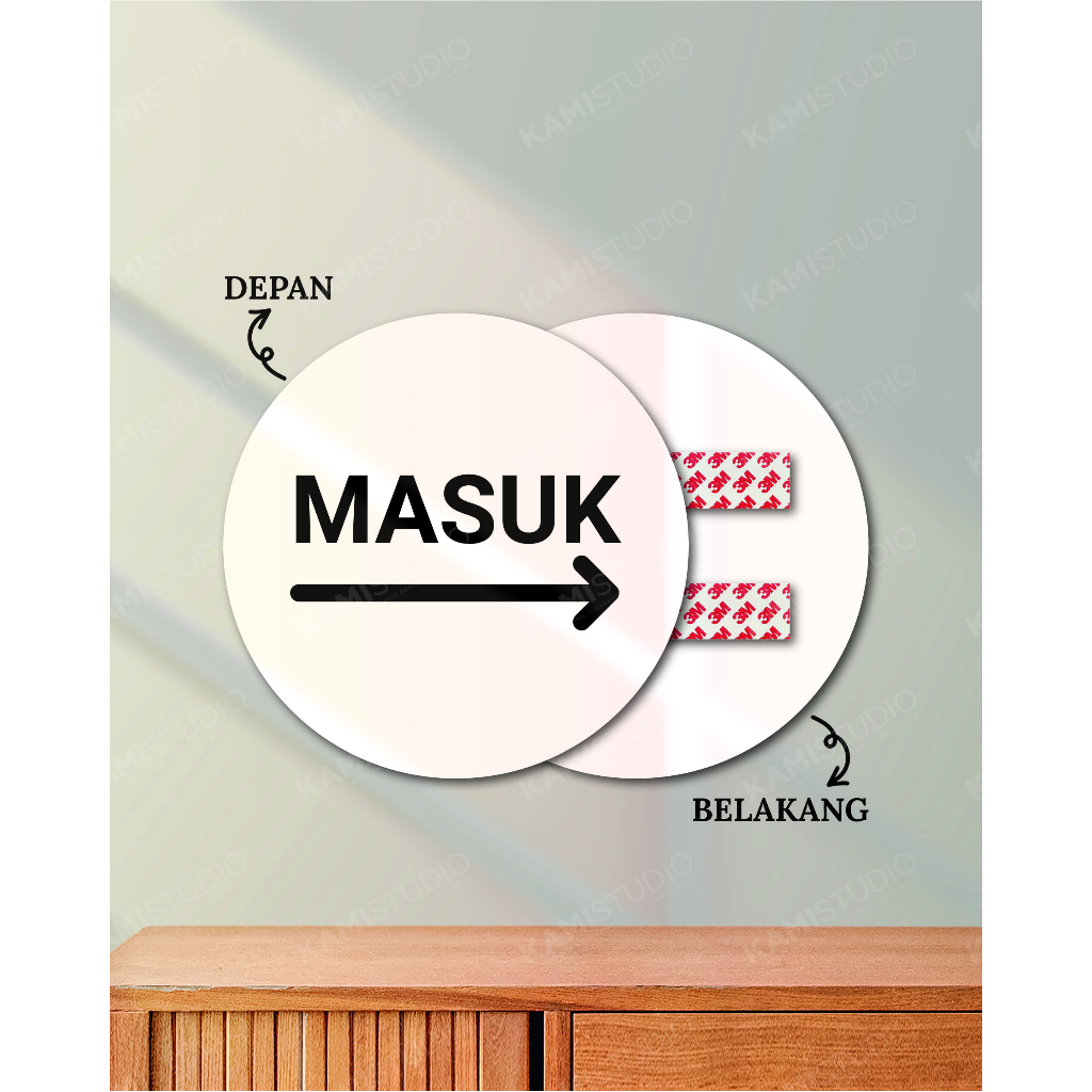 Jual TULISAN MASUK 20X20 CM / SIGN TEMPEL MASUK / TEMPELAN DINDING ...