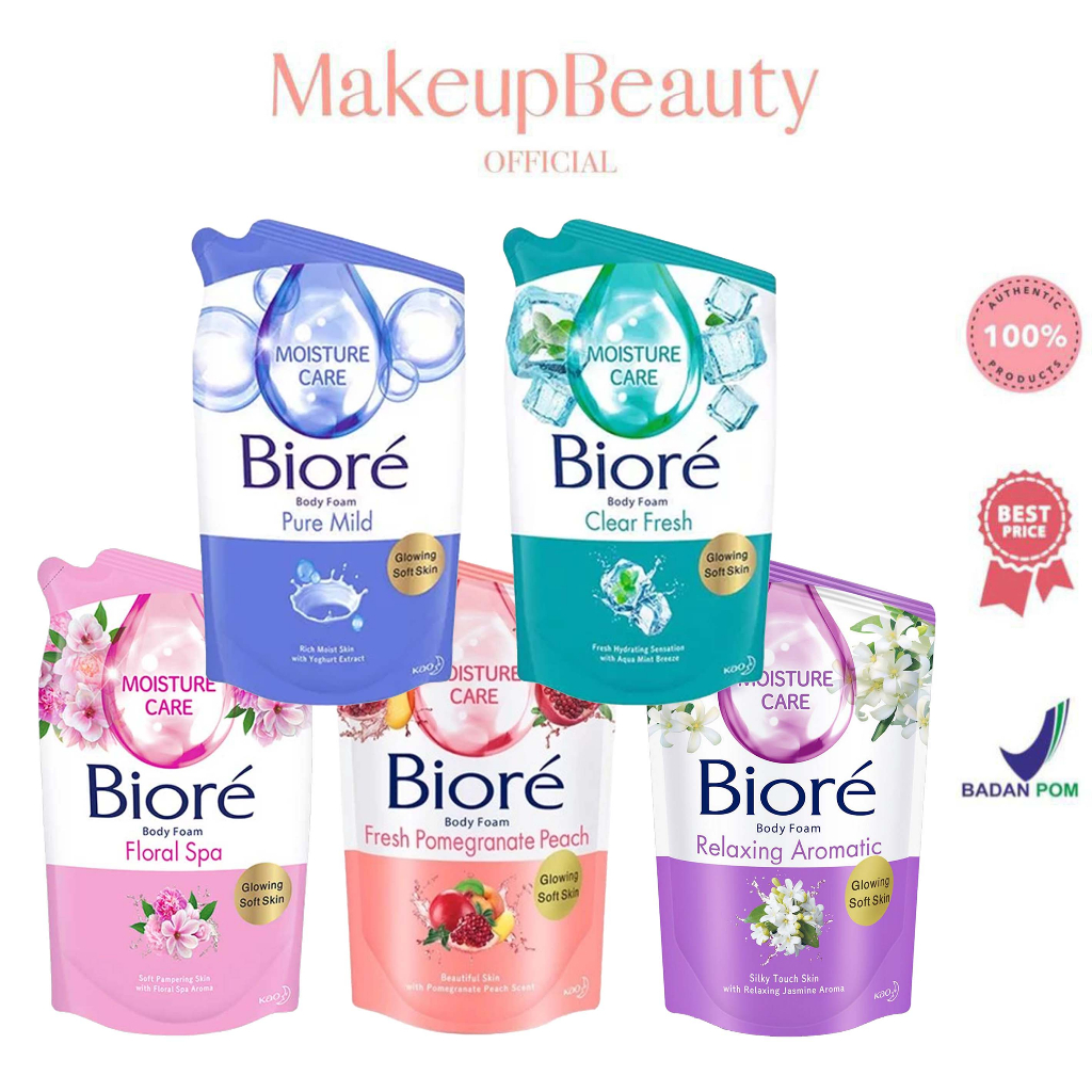 Jual BIORE Body Foam Sabun Mandi Cair Moisture Care Pouch 400ml - Relaxing Aromatic | Clear ...